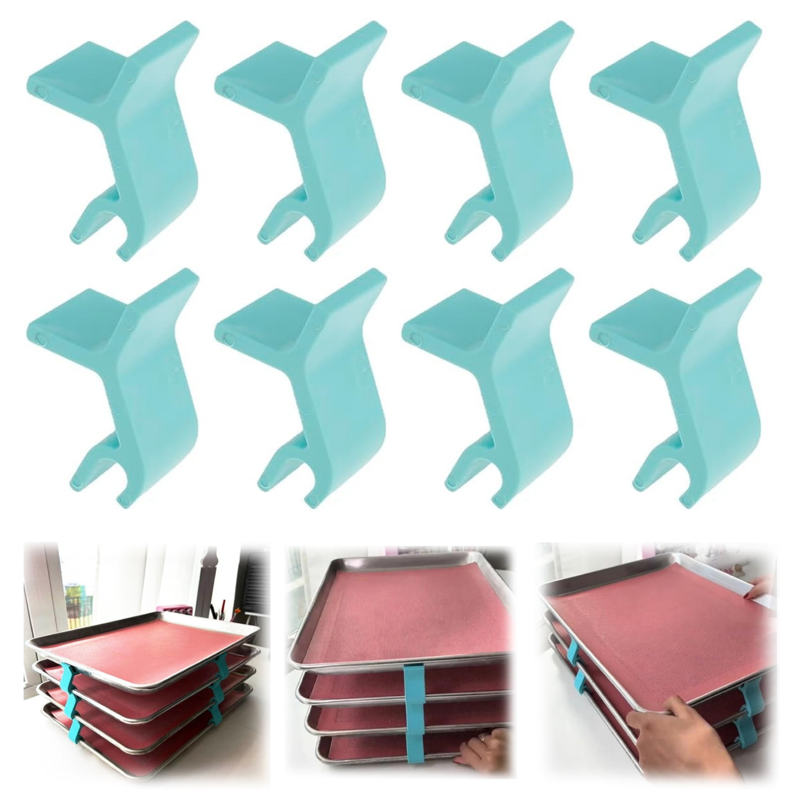 Bluelans 4/8/12/16/24Pcs Baking Sheet Stacker Clips Reusable Cookie ...
