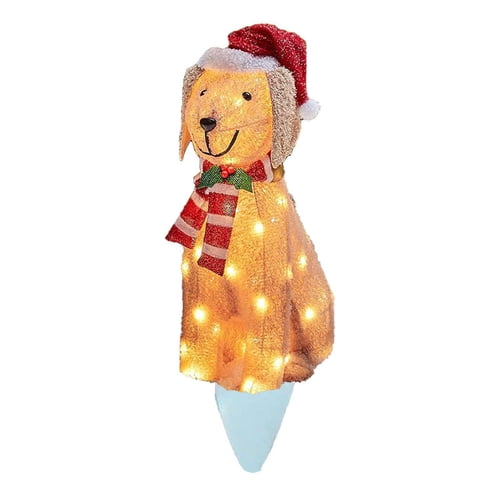 AQRS Christmas Lighted Animal Statue Glowing Furry Animal with Warm ...