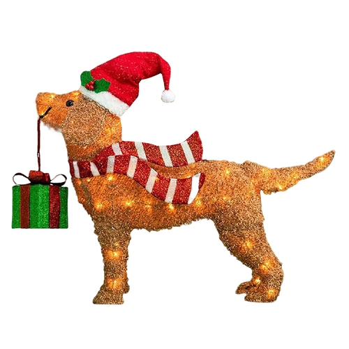 AQRS Christmas Lighted Animal Statue Glowing Furry Animal with Warm ...