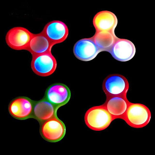 Bluelans Colorful LED Light Hand Spinner Spiral Focus Toy Office Stress ...
