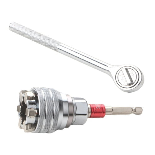 Bluelans Multi-function Universal Socket Wrench Adjustable Heavy Duty 3/8-Inch Drive Ratchet ...