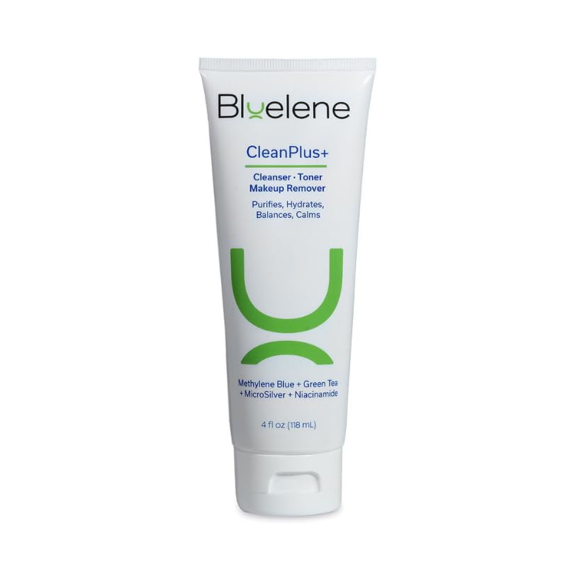 Bluelene CleanPlus Cleanser/Toner/Makeup Remover + With Methylene Blue, Niacinamide, MicroSilver ...