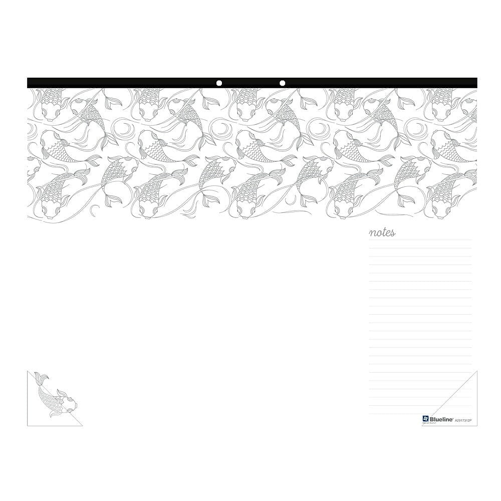 Blueline Doodle Plan Coloring Desk Pad, Multiplicity Design, 22 x 17 ...