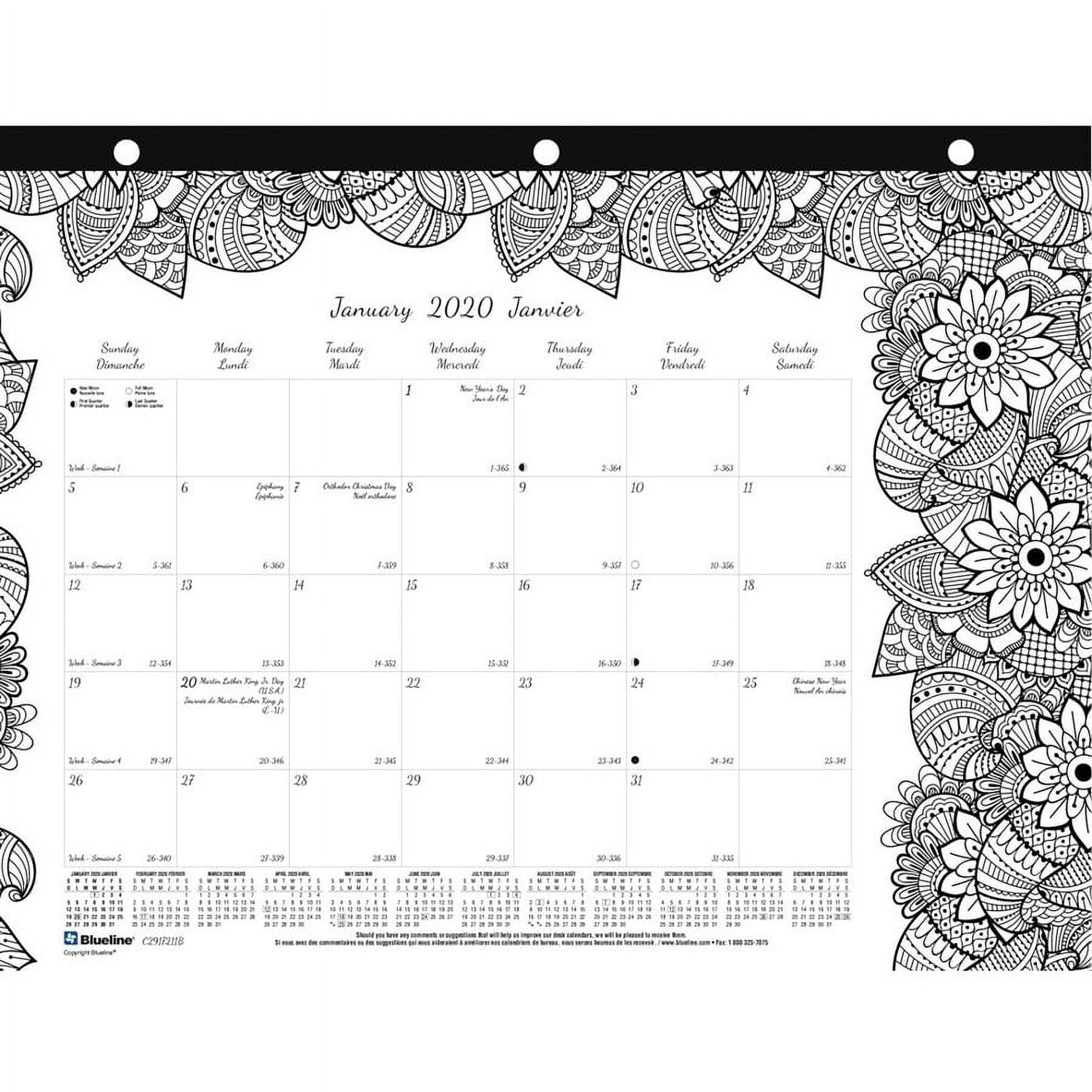 Blueline DoodlePlan Colouring Desk Pad 2020 - Walmart.com
