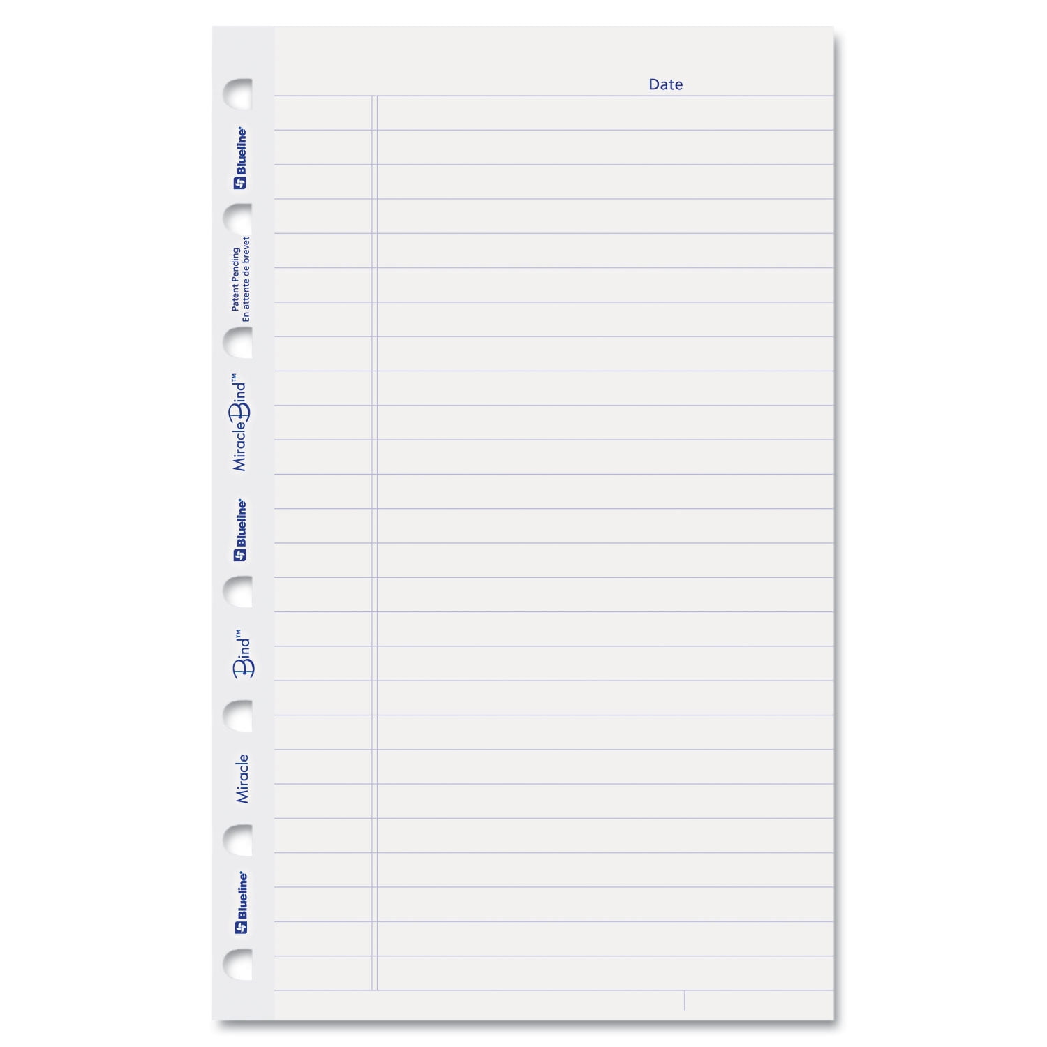 Blueline MiracleBind Ruled Paper Refill Sheets 8 x 5 White 50 Sheets ...