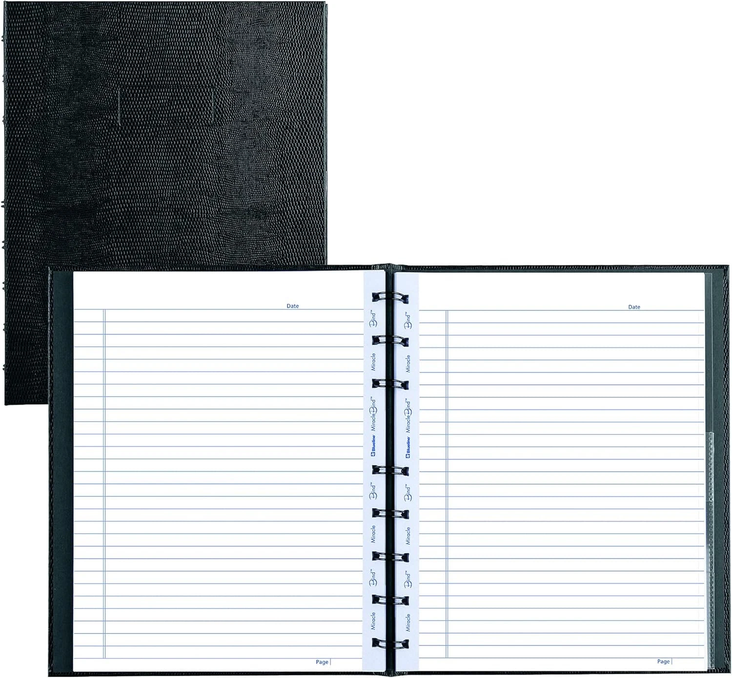 Blueline Miraclebind Notebook, Black, Lizard-Like, Hard Cover, 9.25" X ...