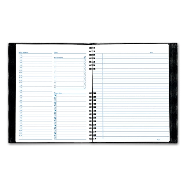 Blueline NotePro, Spiral Hard Back Bound, Undated Daily Planner, 11 x 8 ...