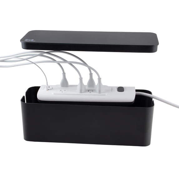 BlueLounge, Cable Management Box, 15.75" L x 5.75" W x 4.25" H, Black ...