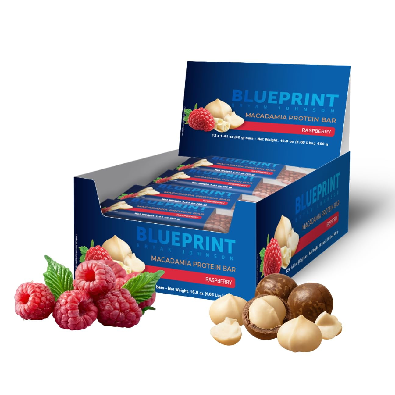 Blueprint Bryan Johnson Macadamia YYF14 Nut Protein Bar - Plant Protein ...