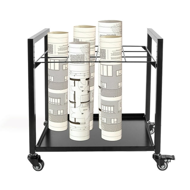 Blueprint Holder Rack, 12 Slots Metal Blueprint Roll File Drawings ...