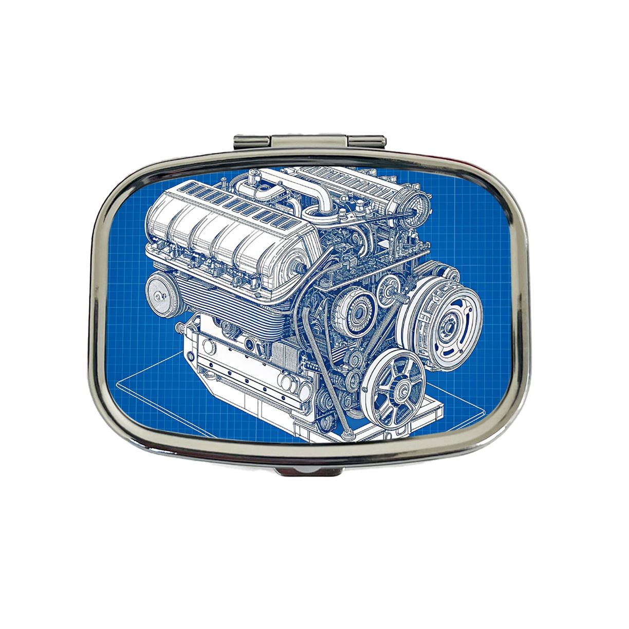 Blueprint Of Car Engine V8 Small Travel Handbag Pill Box Case - Walmart.com