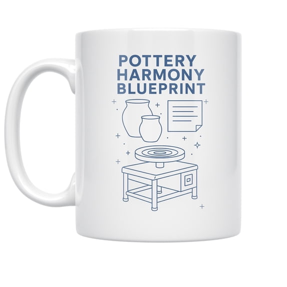 Blueprint Pottery Wheel Line Art - Ceramic Artists - 11 oz Ceramic ...