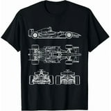 Blueprint Racing Car Formula Project Front Back Side View Gift Unisex T ...