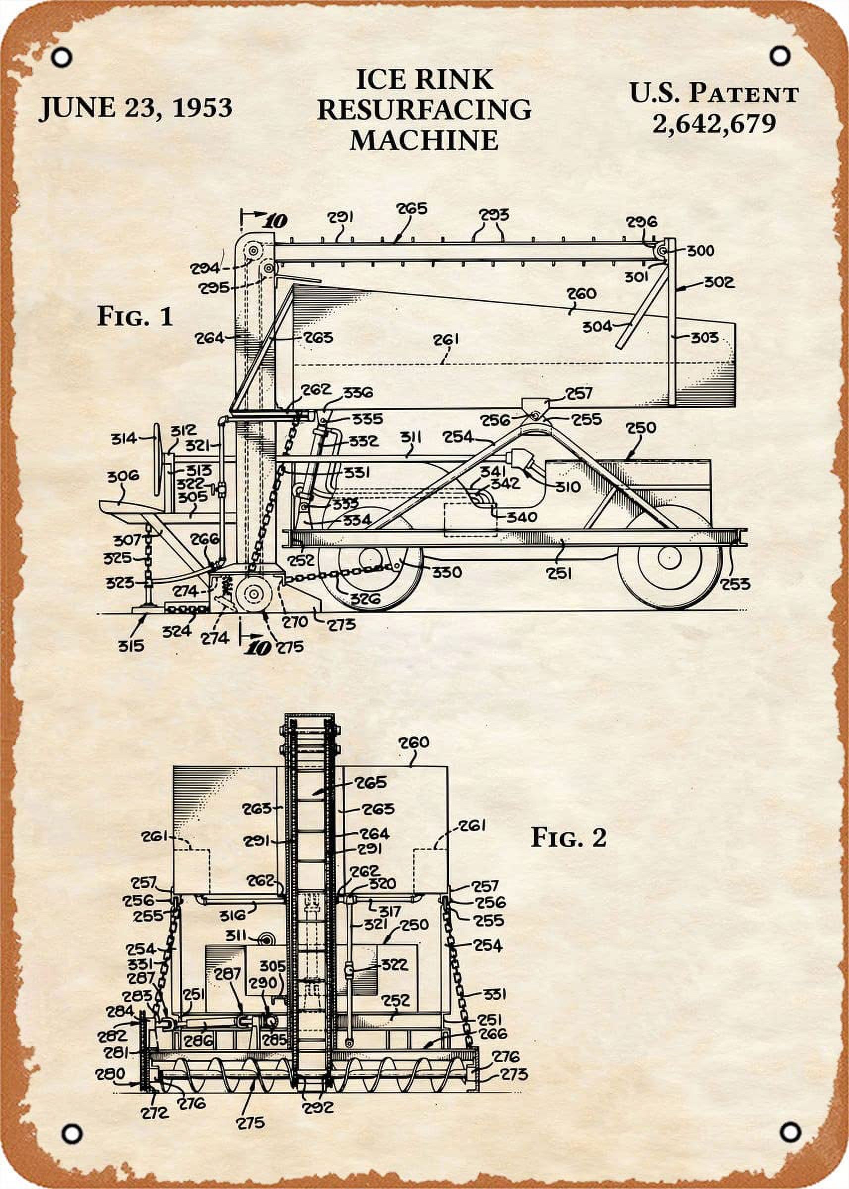 Blueprints ZAMBONI 01 VINTAGE Poster Retro Vintage Aluminium Metal Sign ...