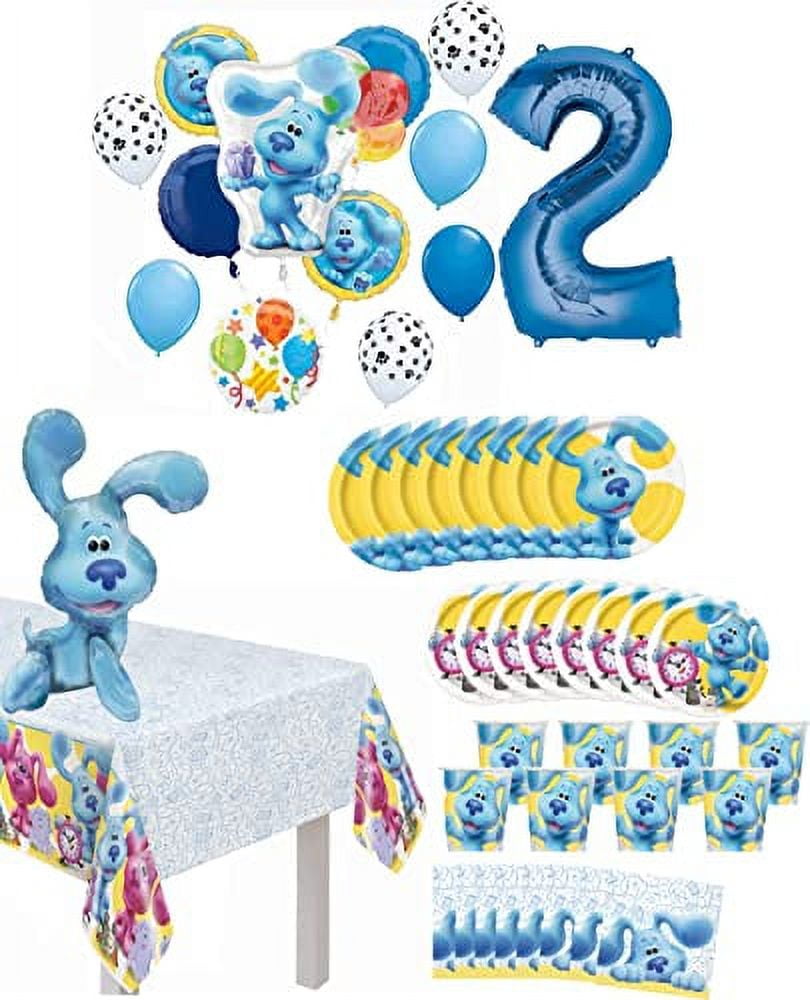 Blues Clues 2nd Birthday Party Supplies 8 Guest Table Dinning and Balloon Bouquet Decorations ...