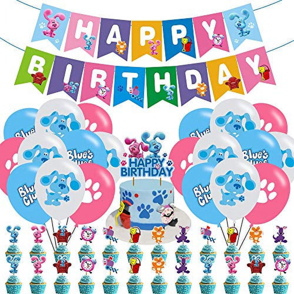 Blues Clues Birthday Party Supplies, Happy Birthday Banner, Blues Clues Cupcake Toppers and 24 ...
