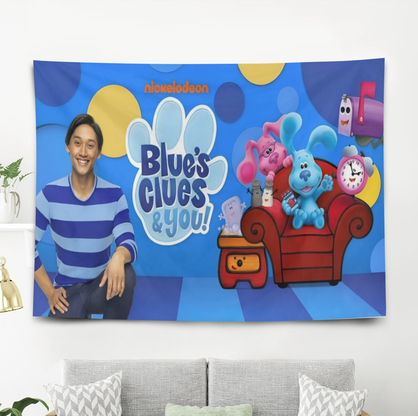 Blues Clues DXR Tapestry Gift Wall Hanging Backdrop for Room Bedroom Girls Fans Background ...
