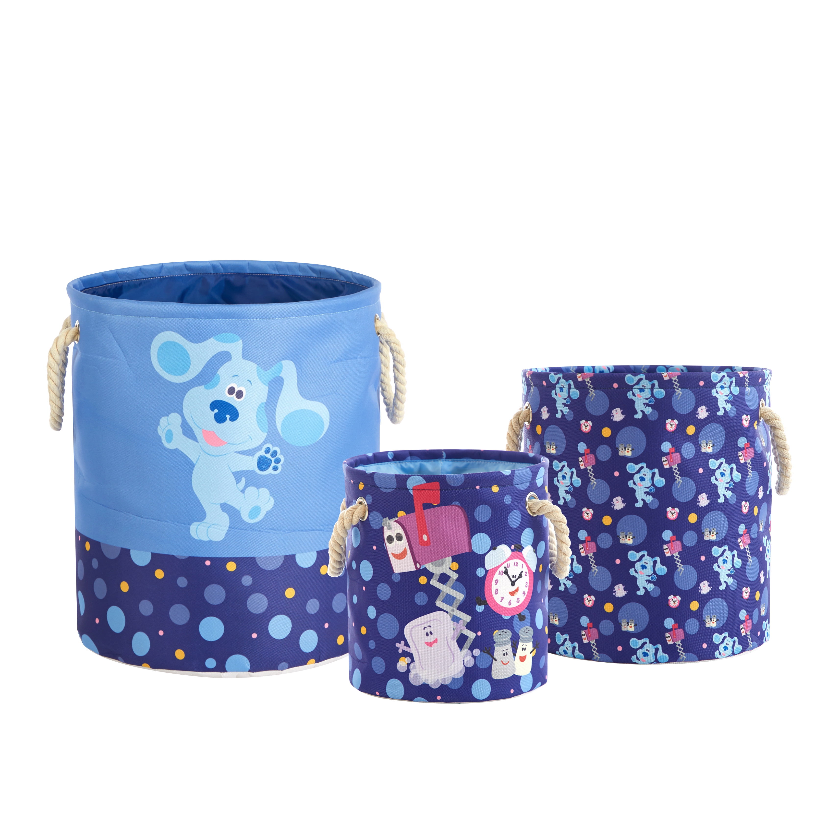 Blues Clues Kids Fabric Round Nestable Storage Bin Set, 3-Piece ...