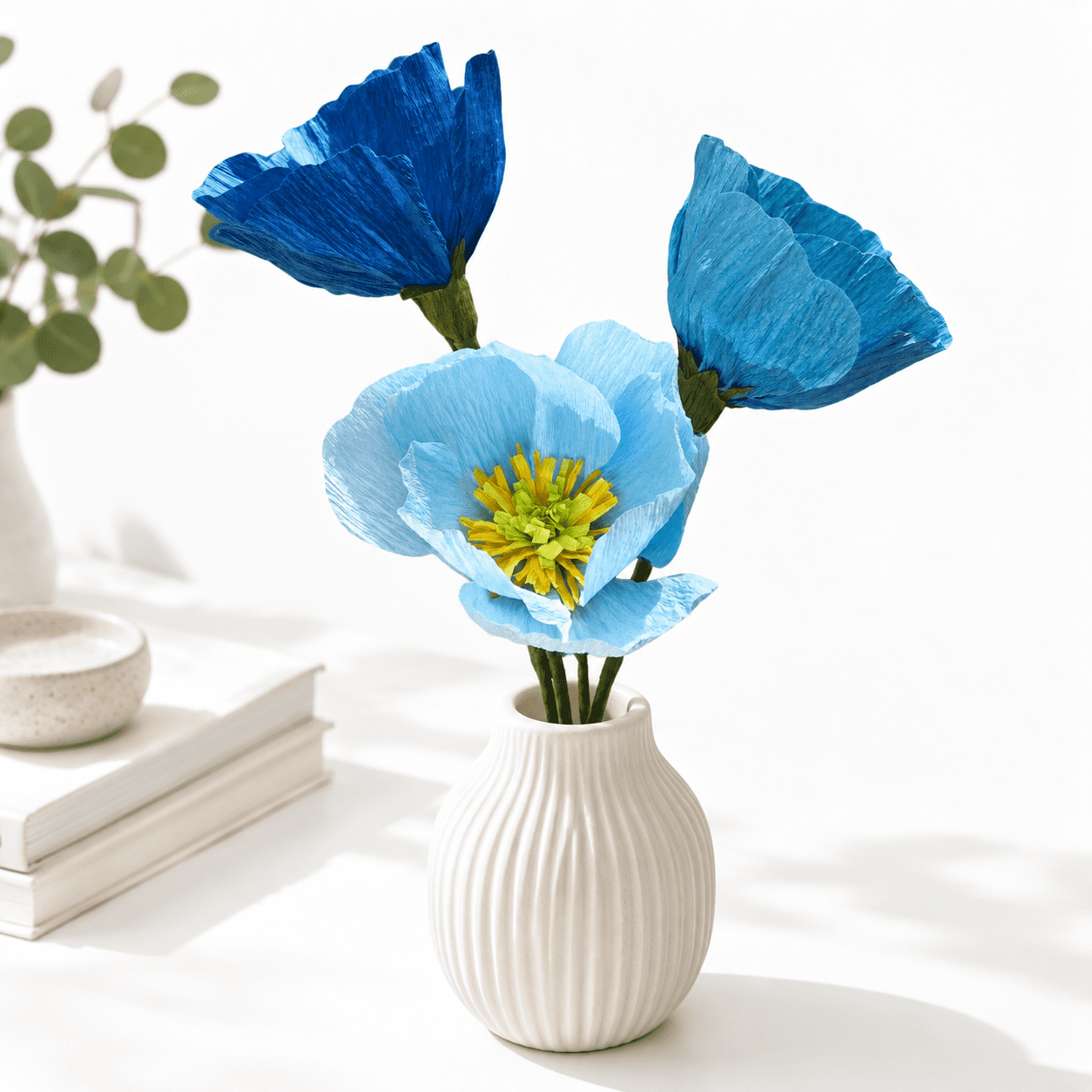 Blues Crepe Paper Poppy Flower DIY Craft Kit 24-Pack Handmaking ...