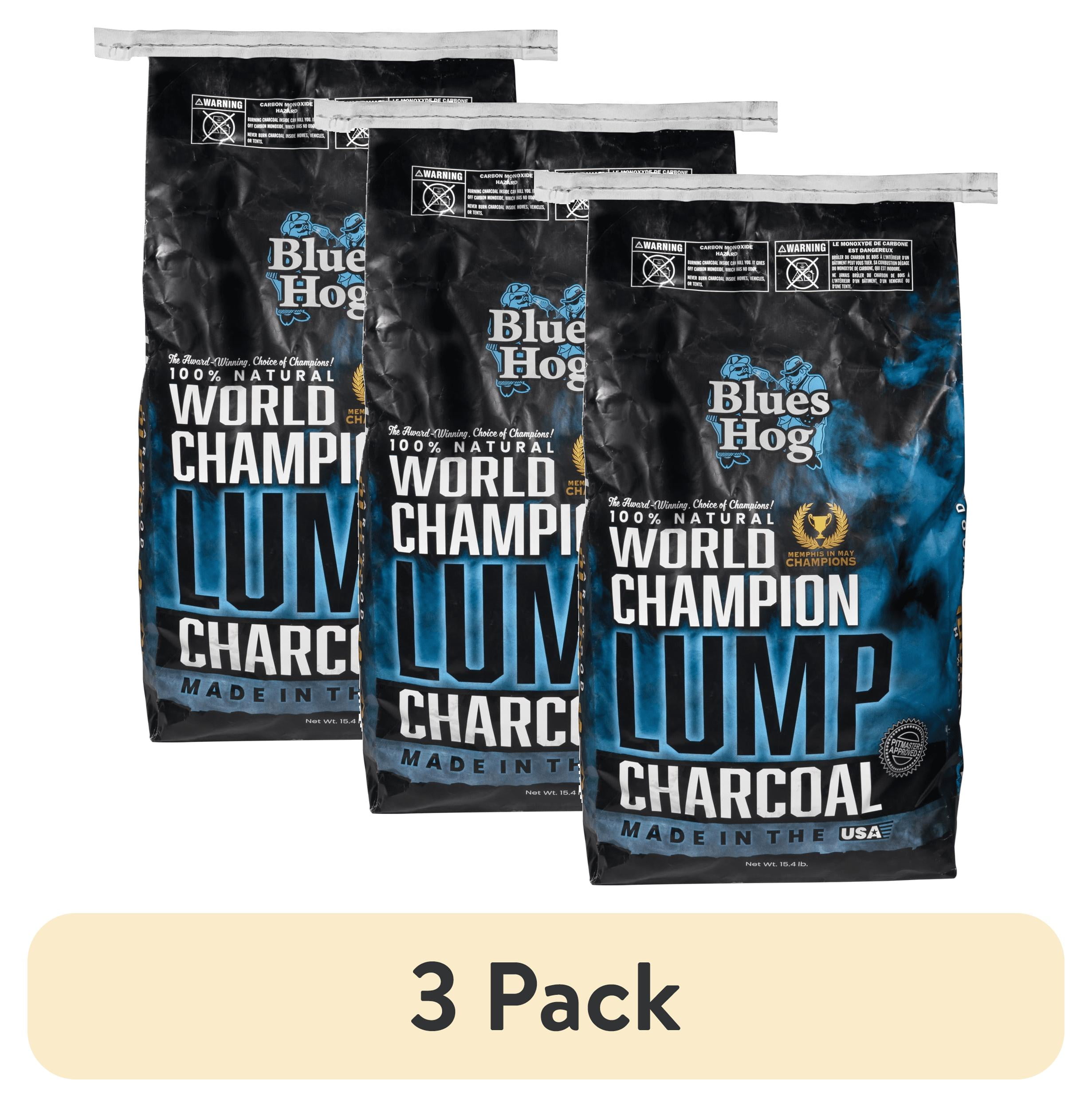 (3 pack) Blues Hog Lump Charcoal, Single Sourced for Heat & Smoke Consistency, 15.4 lbs ...