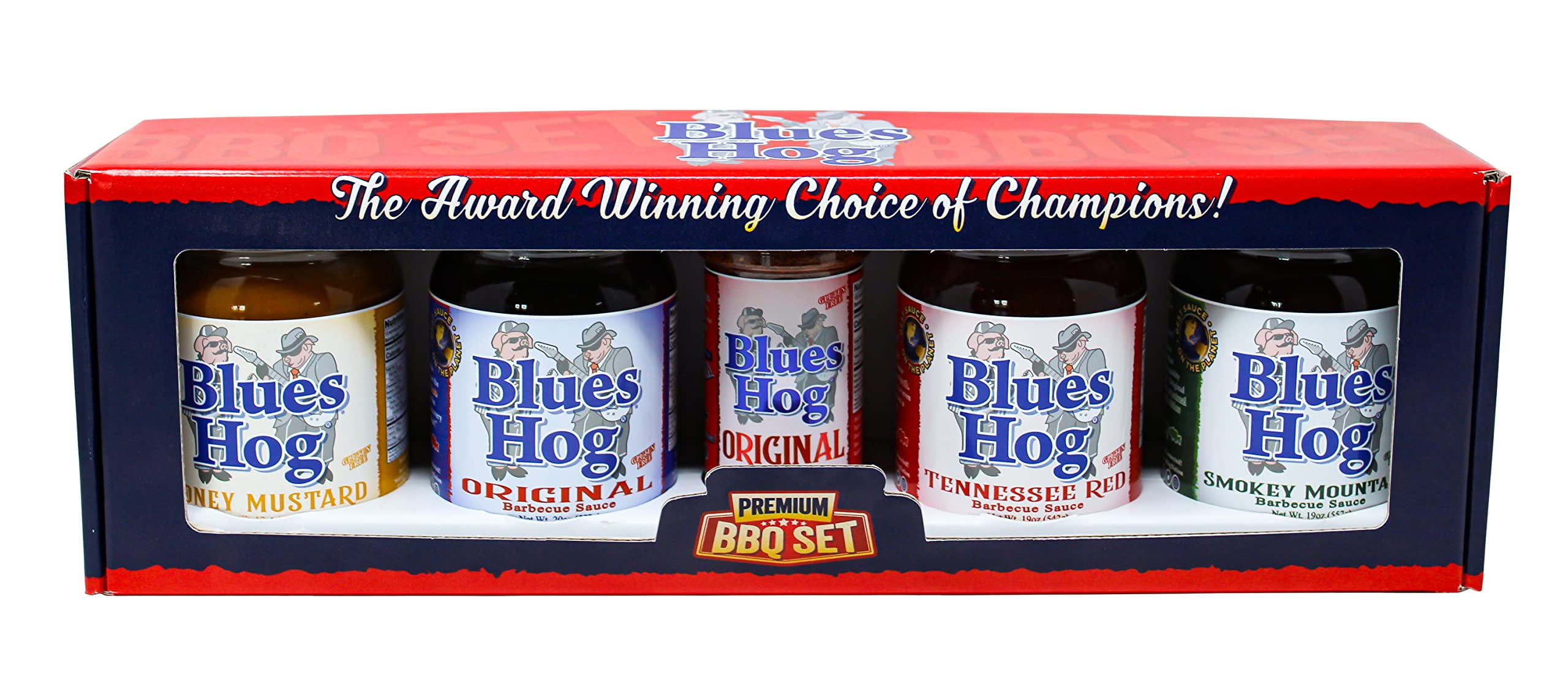 Blues Hog Premium BBQ DMF15 Large Sampler (Variety Pack of 5 with 4 Different Sauces and 1 Rub ...