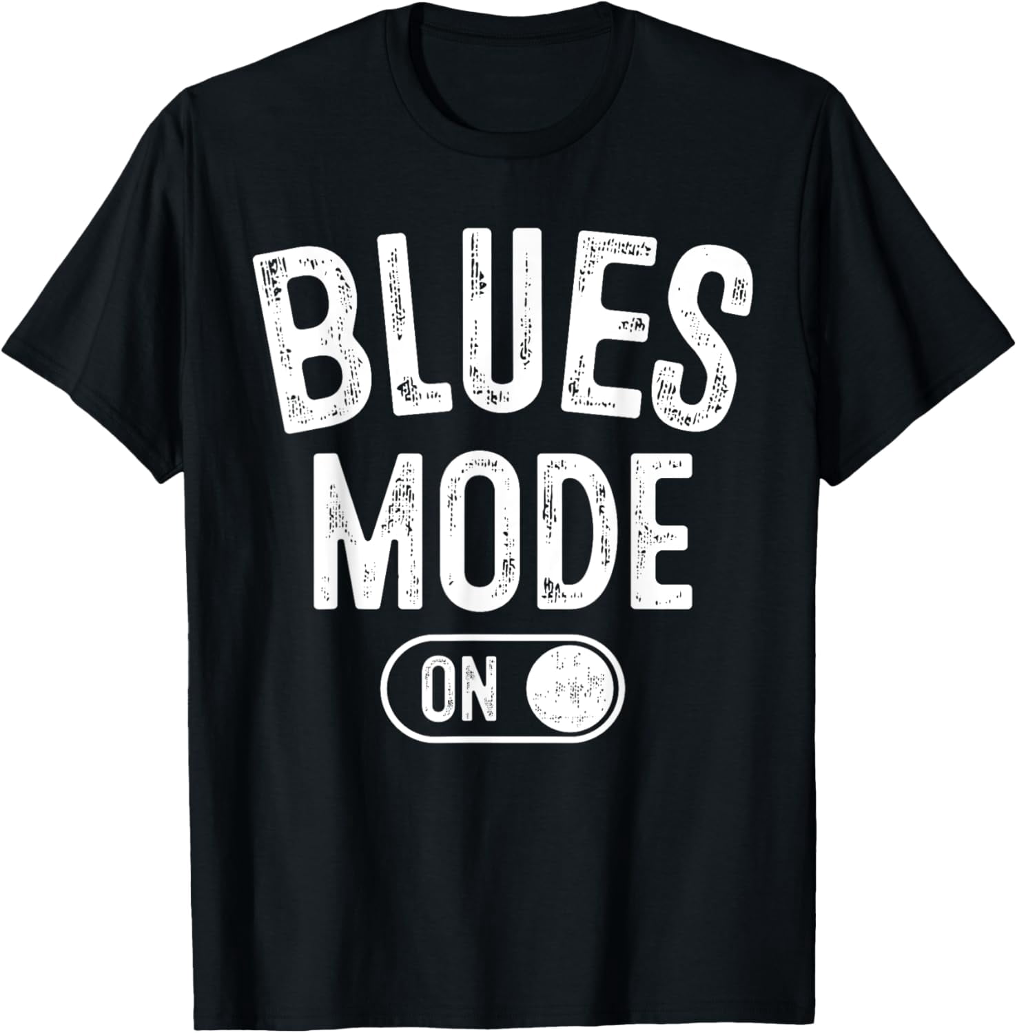 Blues Mode On Blues Man Musician Singer Guitarist Retro T-Shirt ...