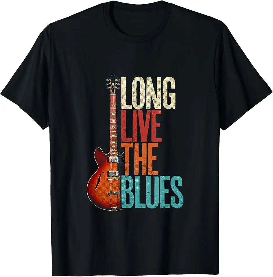 Blues Music Guitar Funny for Guitarist Guitar Player Vintage T-Shirt ...