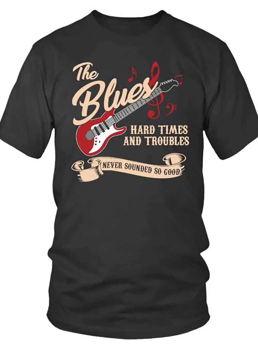 Blues Music Hard Times and Troubles 13990 funny Men’s T-shirt - Walmart.com
