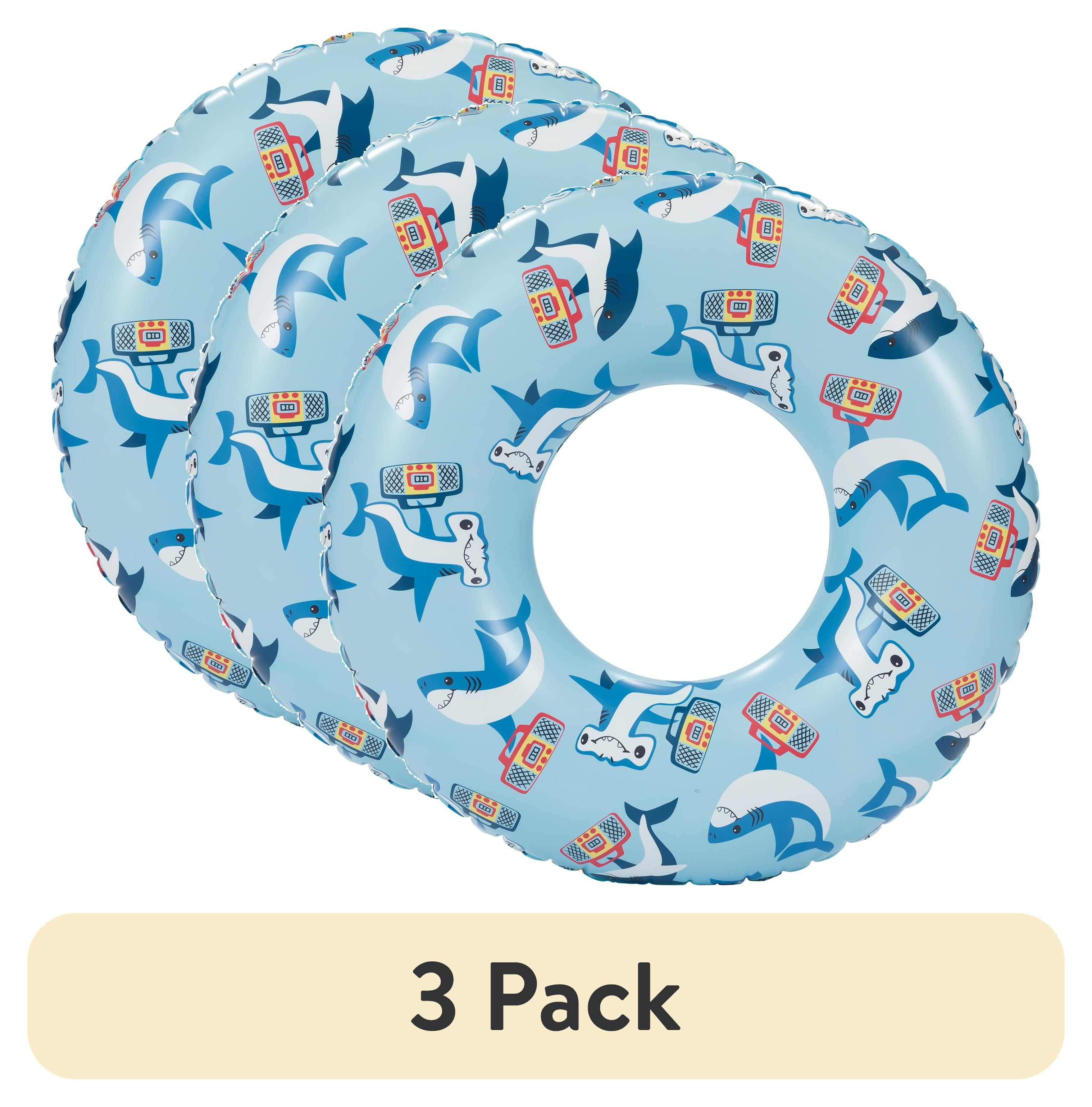 (3 pack) Bluescape Blue Shark Inflatable Swim Tube Pool Float, for Kids ...