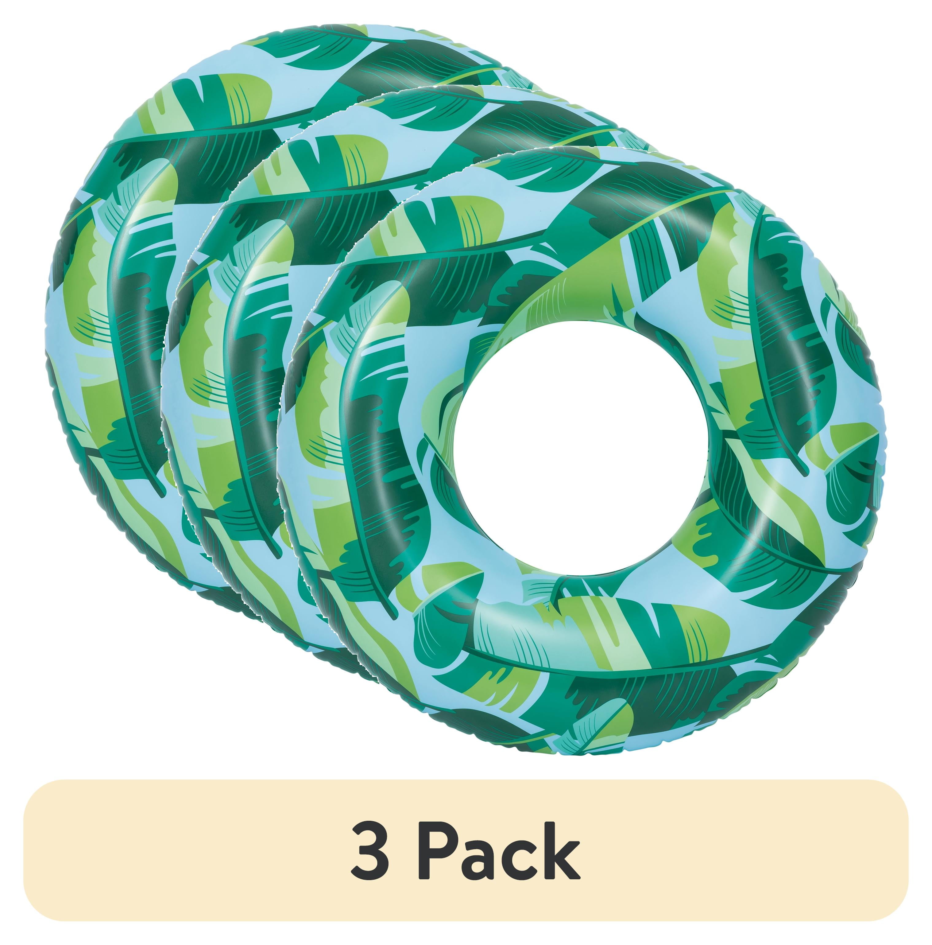 (3 pack) Bluescape Blue Tropical Inflatable Swim Tube, Pool Float, Age ...