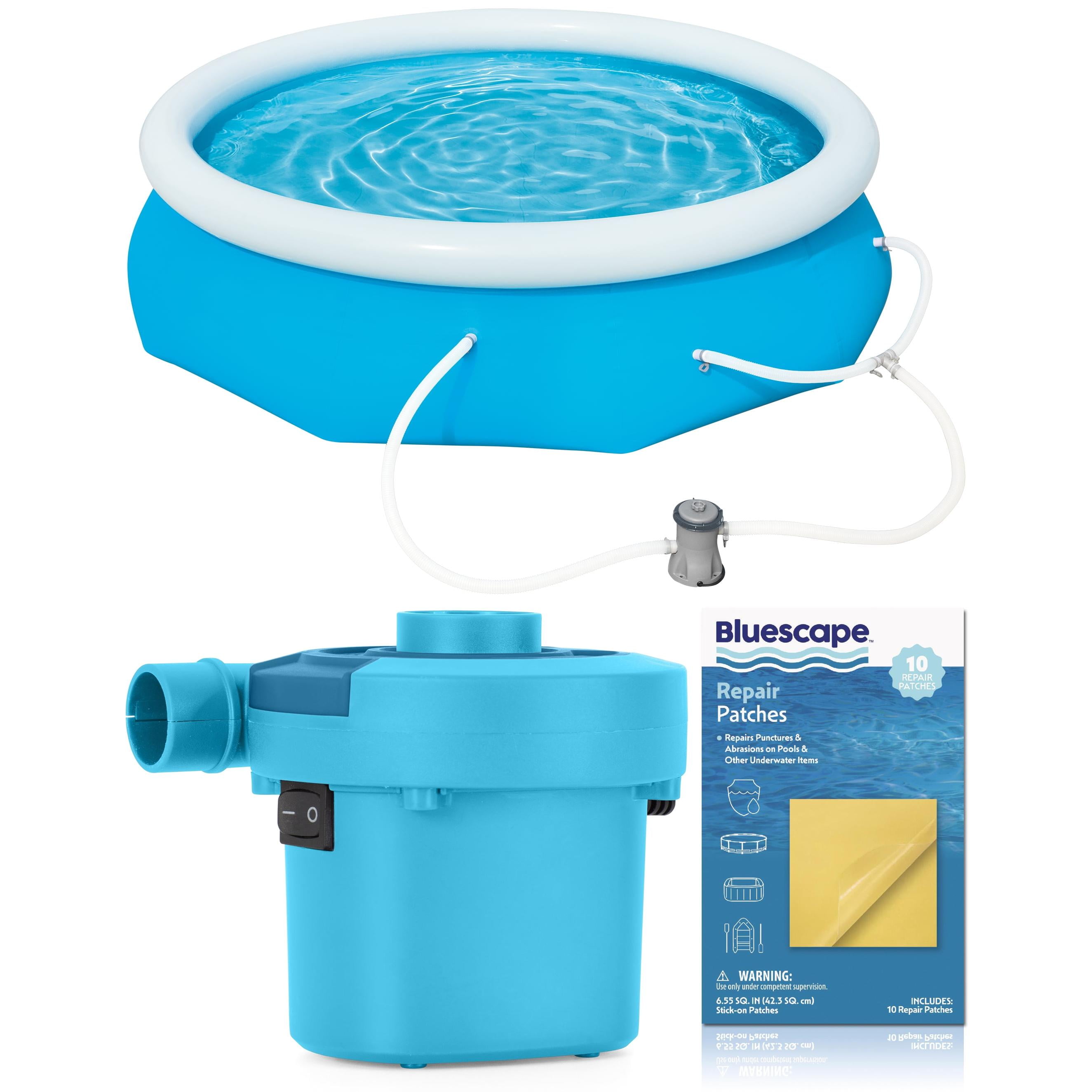 Bluescape Fast Set 10’ x 30” Round Inflatable Soft Sided Above Ground ...