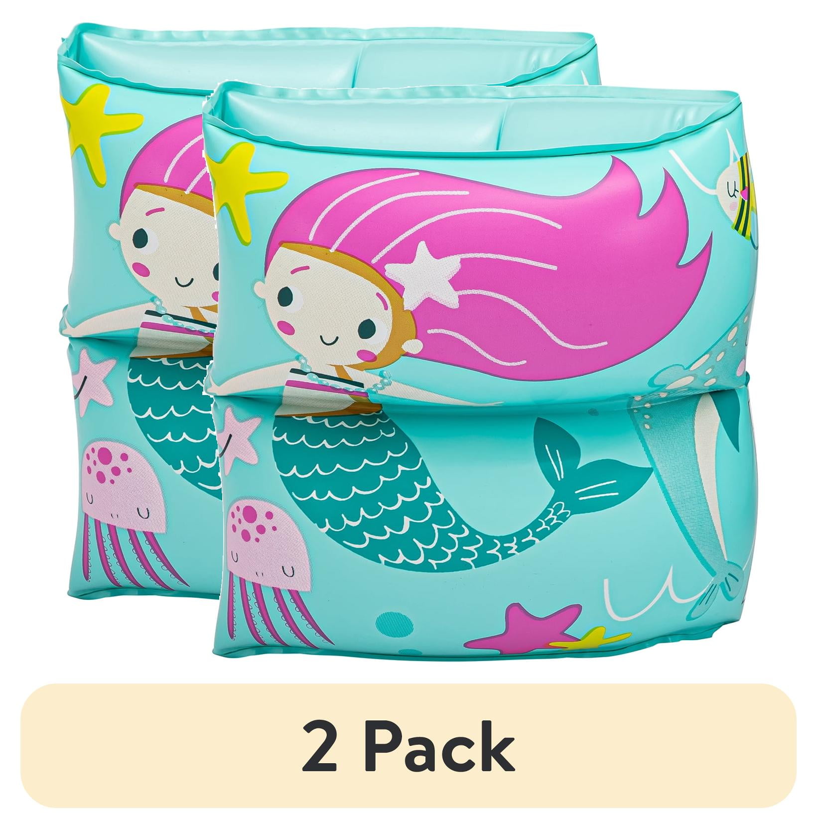(2 pack) Bluescape Mermaid Inflatable Printed Kids Armbands for ...