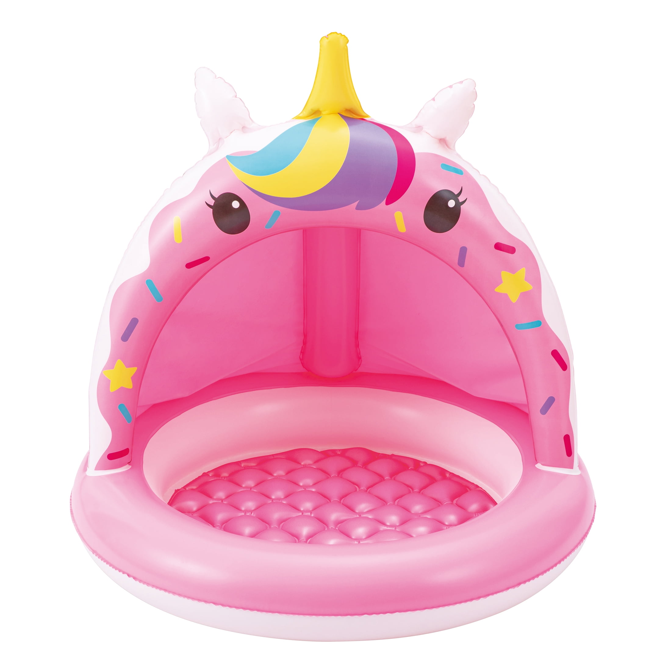 Bluescape Pink Unicorn Shade Inflatable Baby Splash Pool with Canopy ...