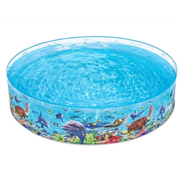 Bluescape 10ft Blue Inflatable Rectangular Family Pool, Age 6 & Up ...