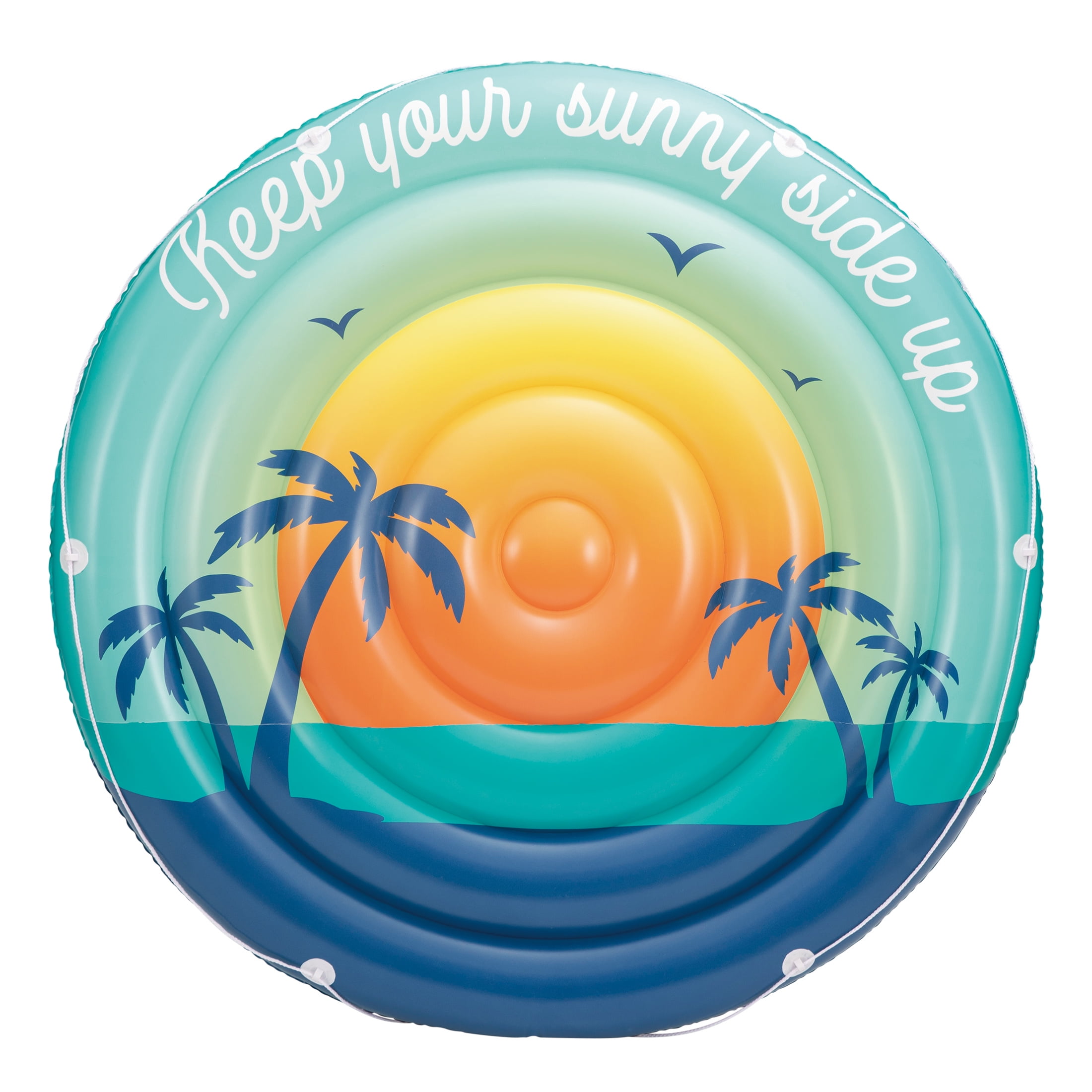 Bluescape Tropical Paradise Island Inflatable Pool Float, Blue & Yellow ...