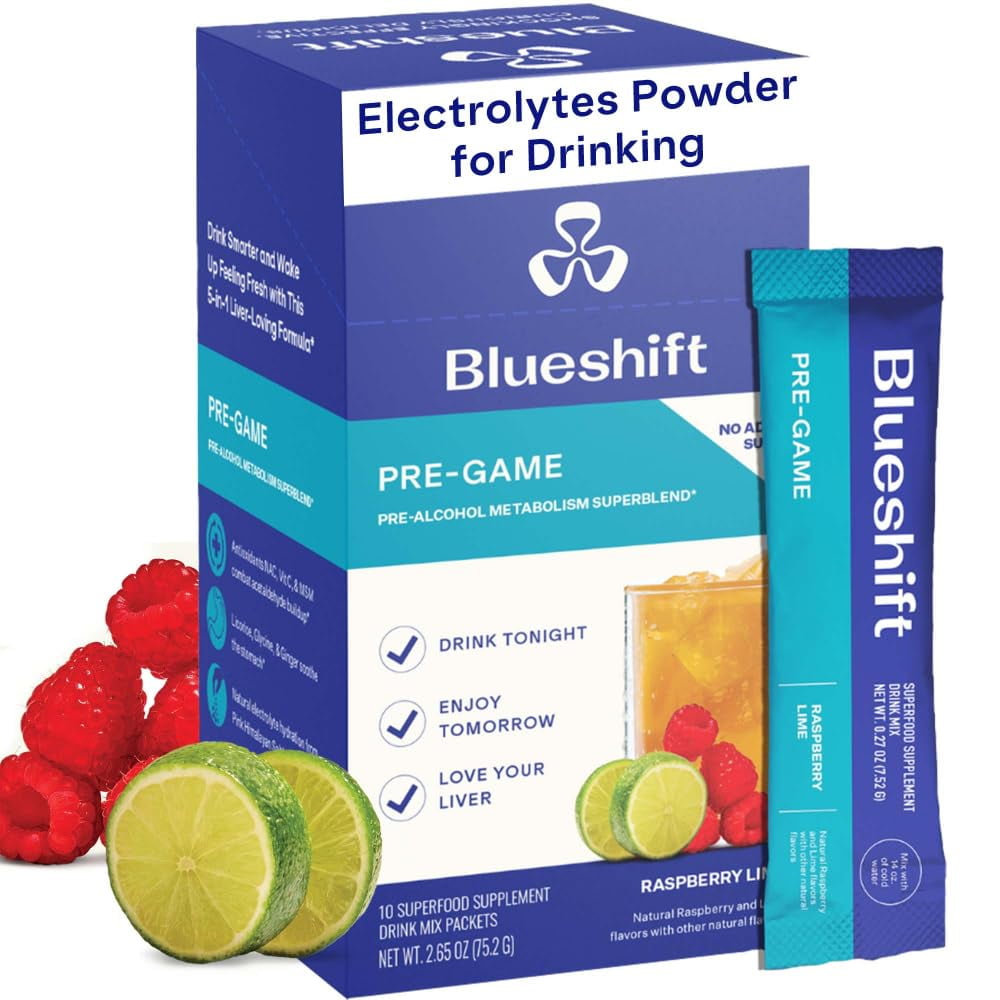 Blueshift Pre-Game - Pre Drinking NAC Supplement, KMC2Electrolytes ...