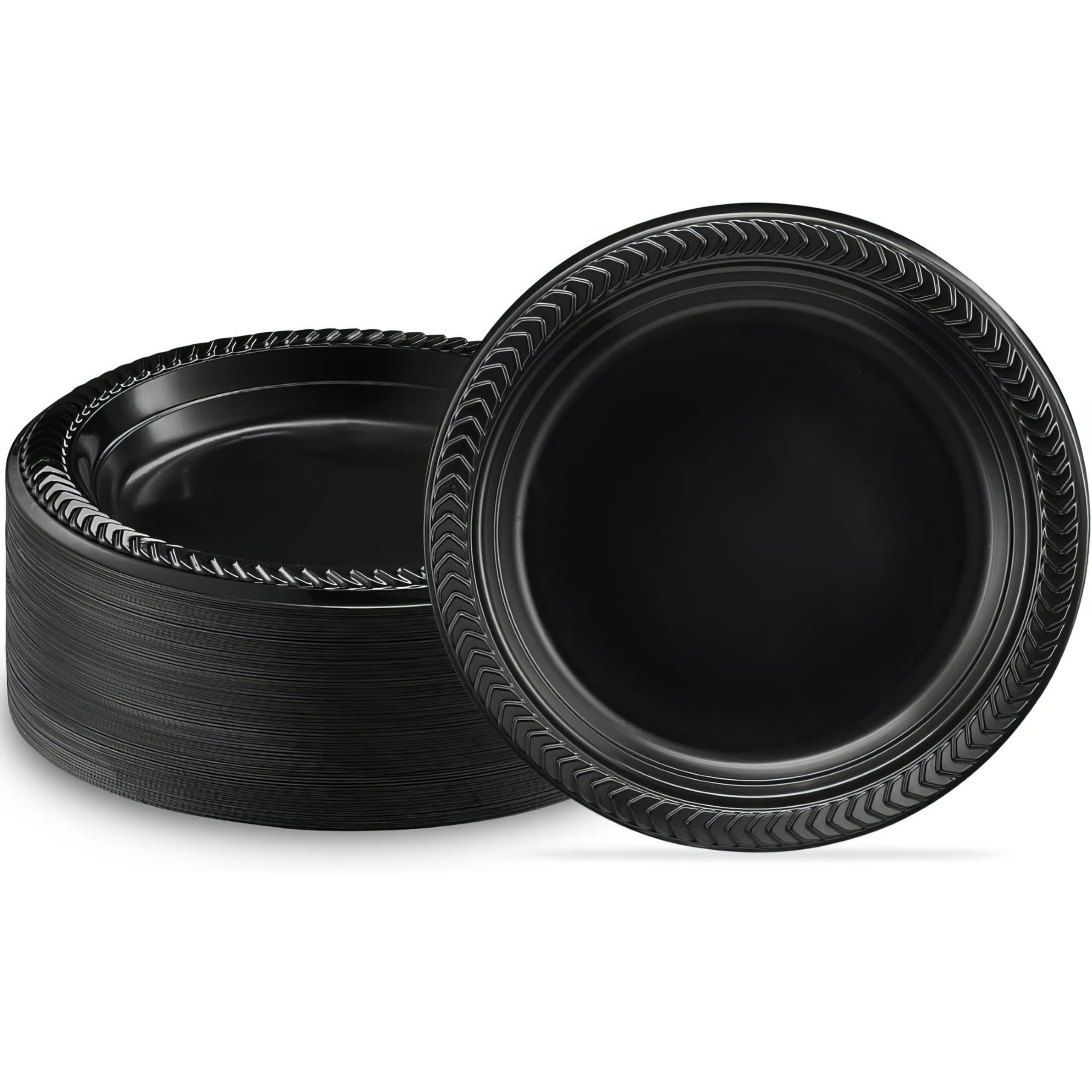 Bluesky Cuisine Round Black RRF12 Disposable Plates - 6" (Pack of 100 ...