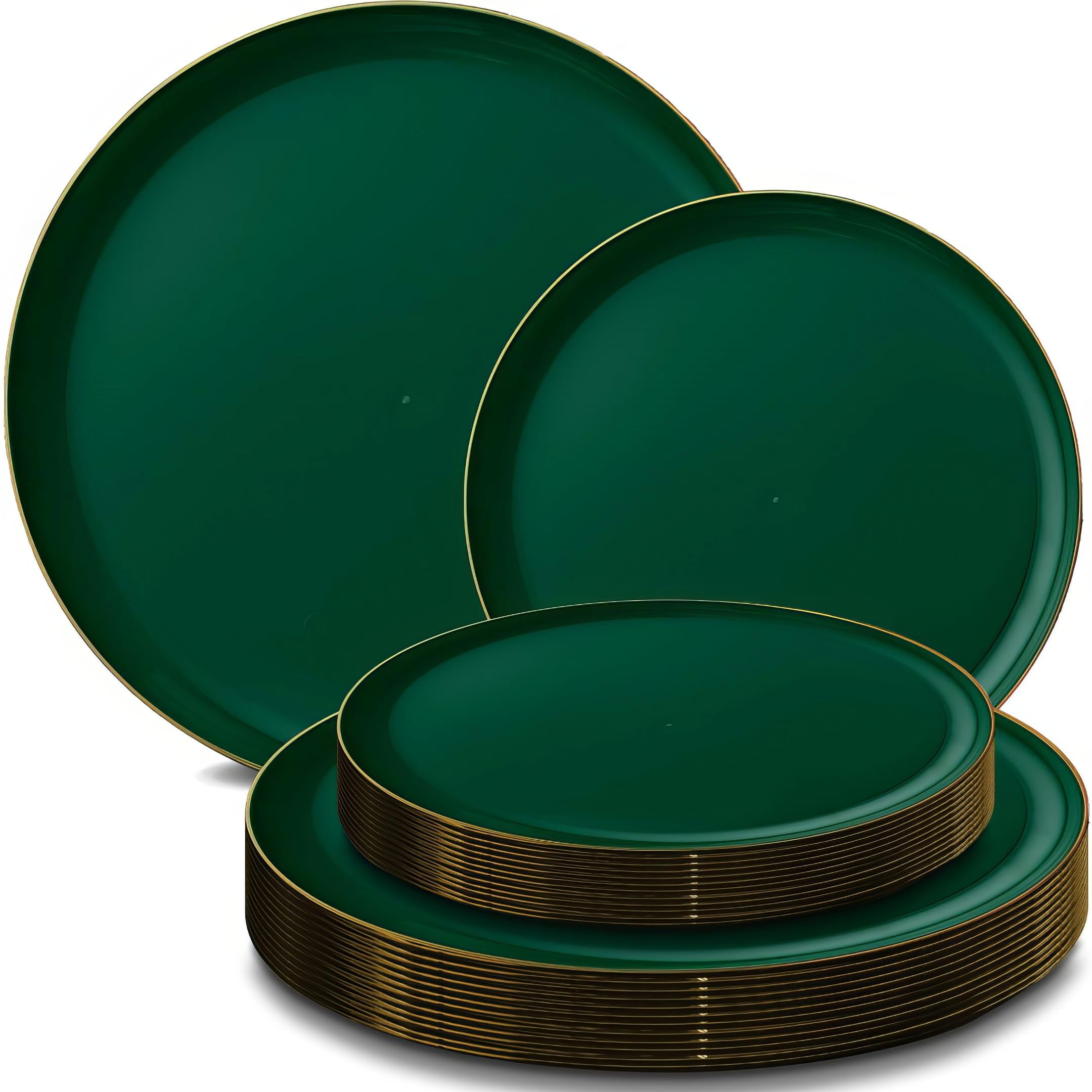 Bluesky Edge CollectionTRDN Emerald Green Combo Plastic Plates with ...