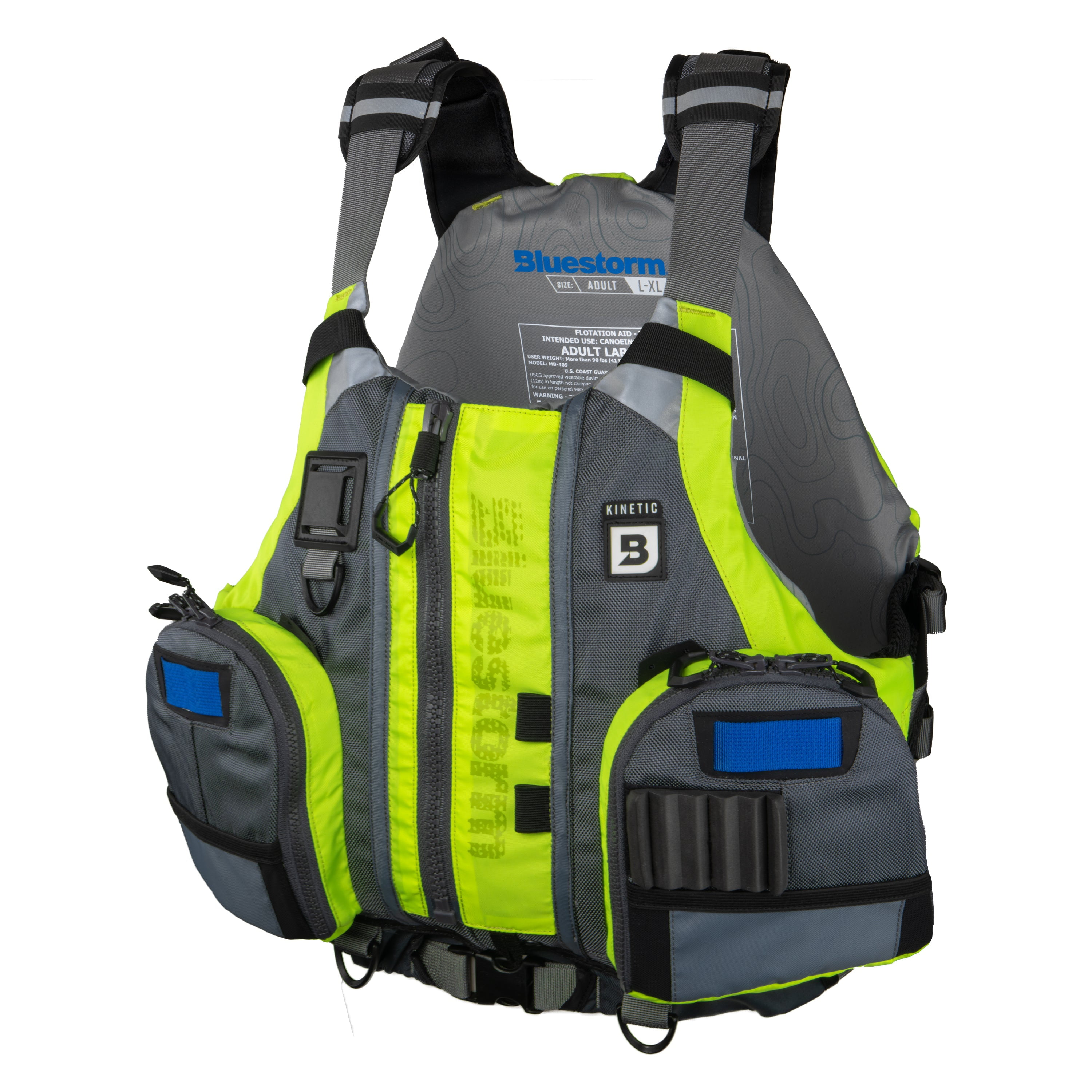 Bluestorm Kinetic Kayak Fishing Vest - Hi-Vis - 2XL/3XL [BS-409-HVS-2 ...