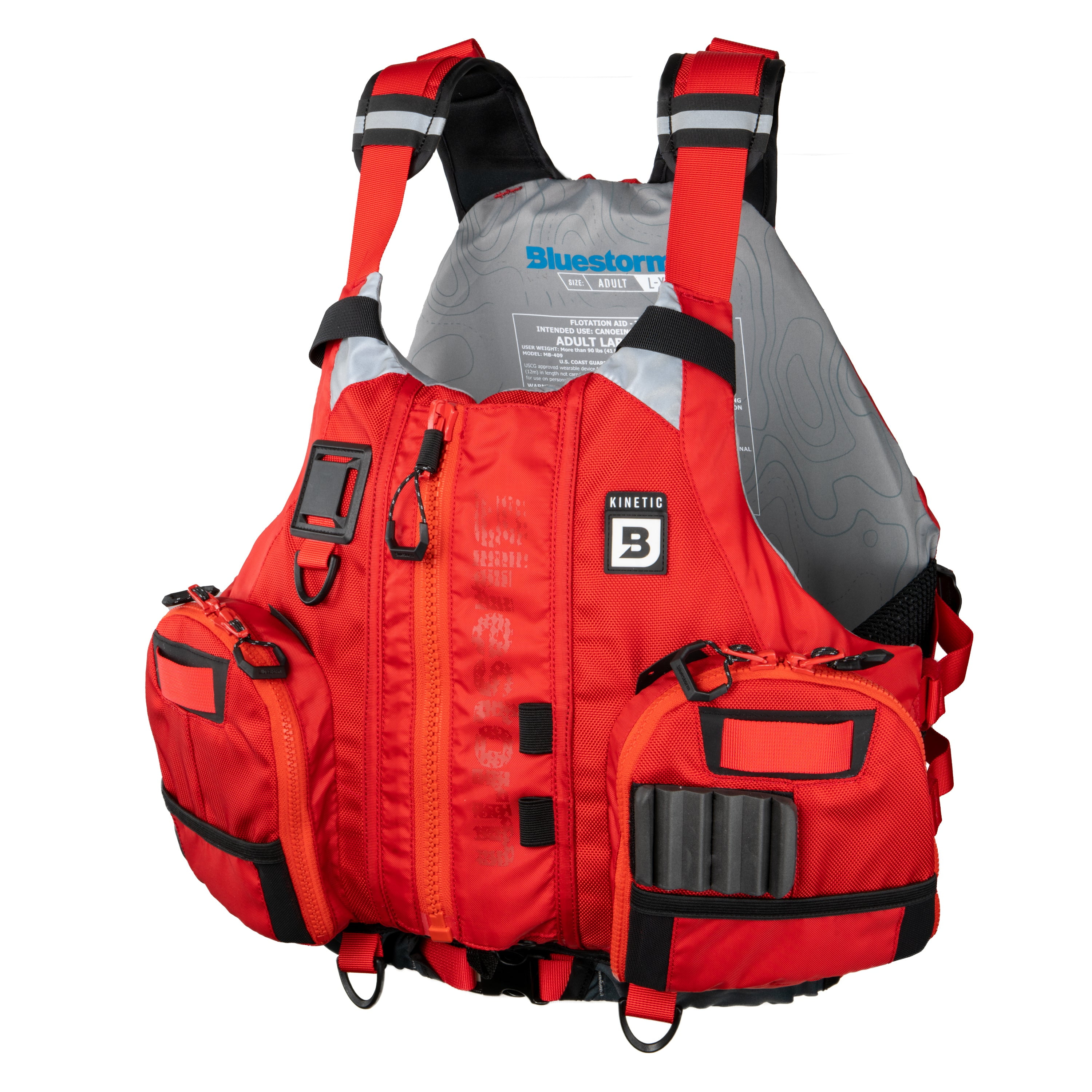 Bluestorm Kinetic Kayak Fishing Vest Nitro Red SM BS409REDSM - Walmart.com