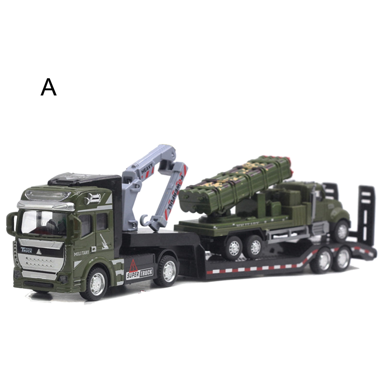 Bluethy 1/50 Scale Army Trailer Model Figure Educational Pull-back ...