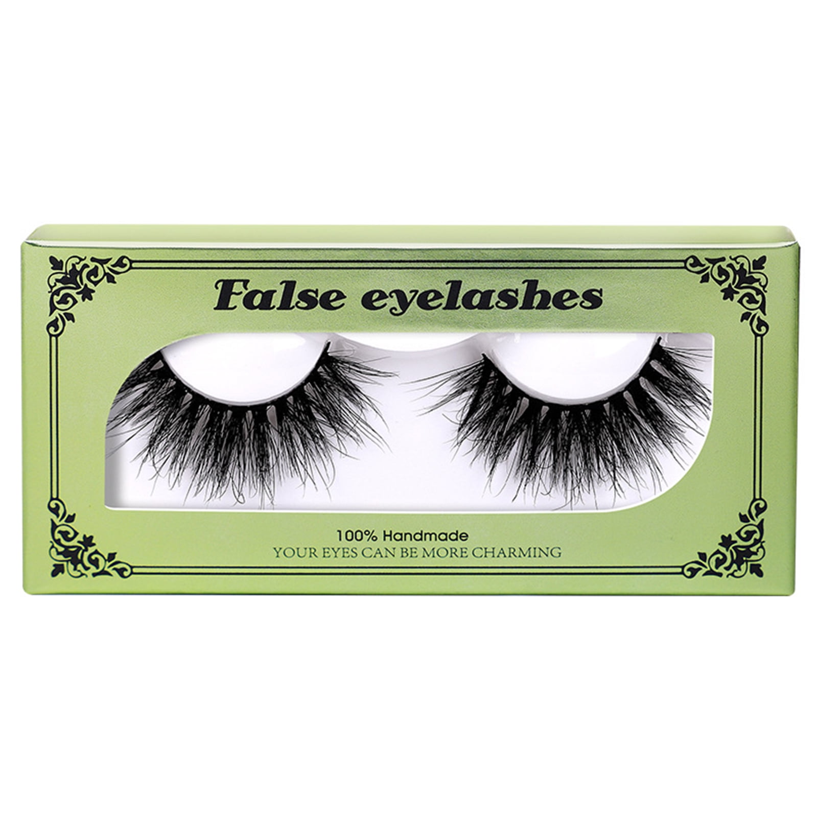 Bluethy 1 Pair False Eyelashes Natural Look 3D Wispy Curly Fluffy Faux ...