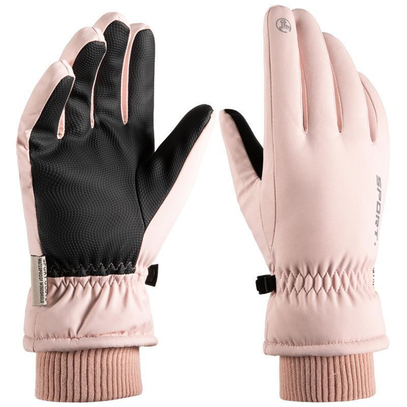 Bluethy 1 Pair Warm Gloves Sensitive Design Thread Cuff Drawstring ...