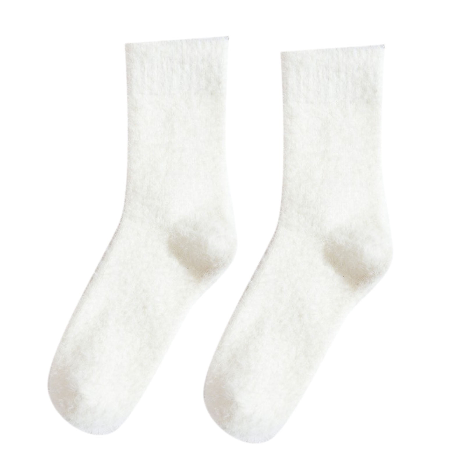 Bluethy 1 Pair Women Winter Socks Soft Bouncy Cozy Solid Color Thicken ...