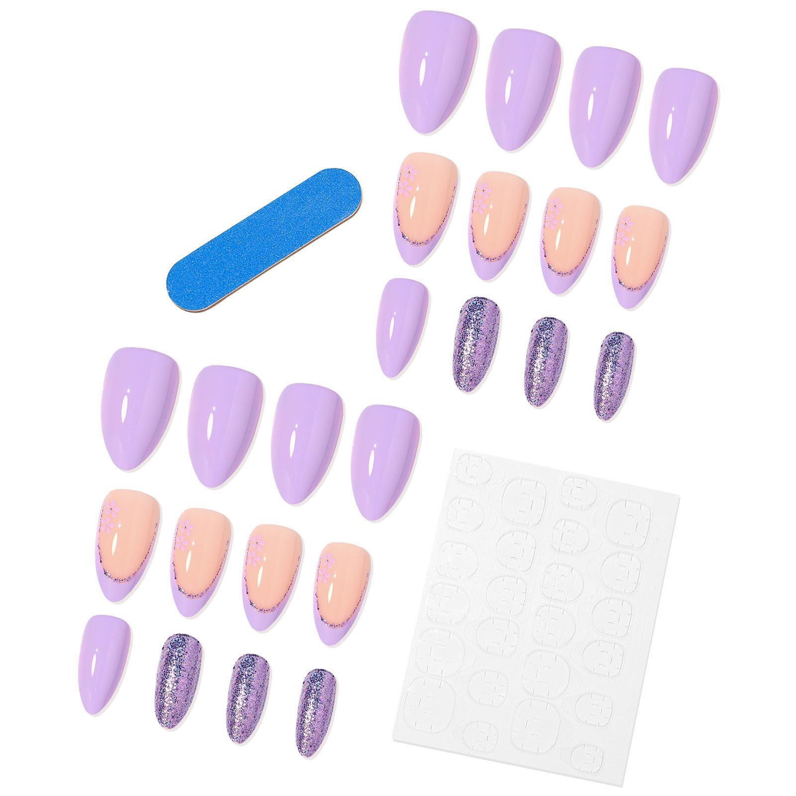 Bluethy 1 Set Fake Nails Ultra-Thin Removable Stunning Visual Effect ...