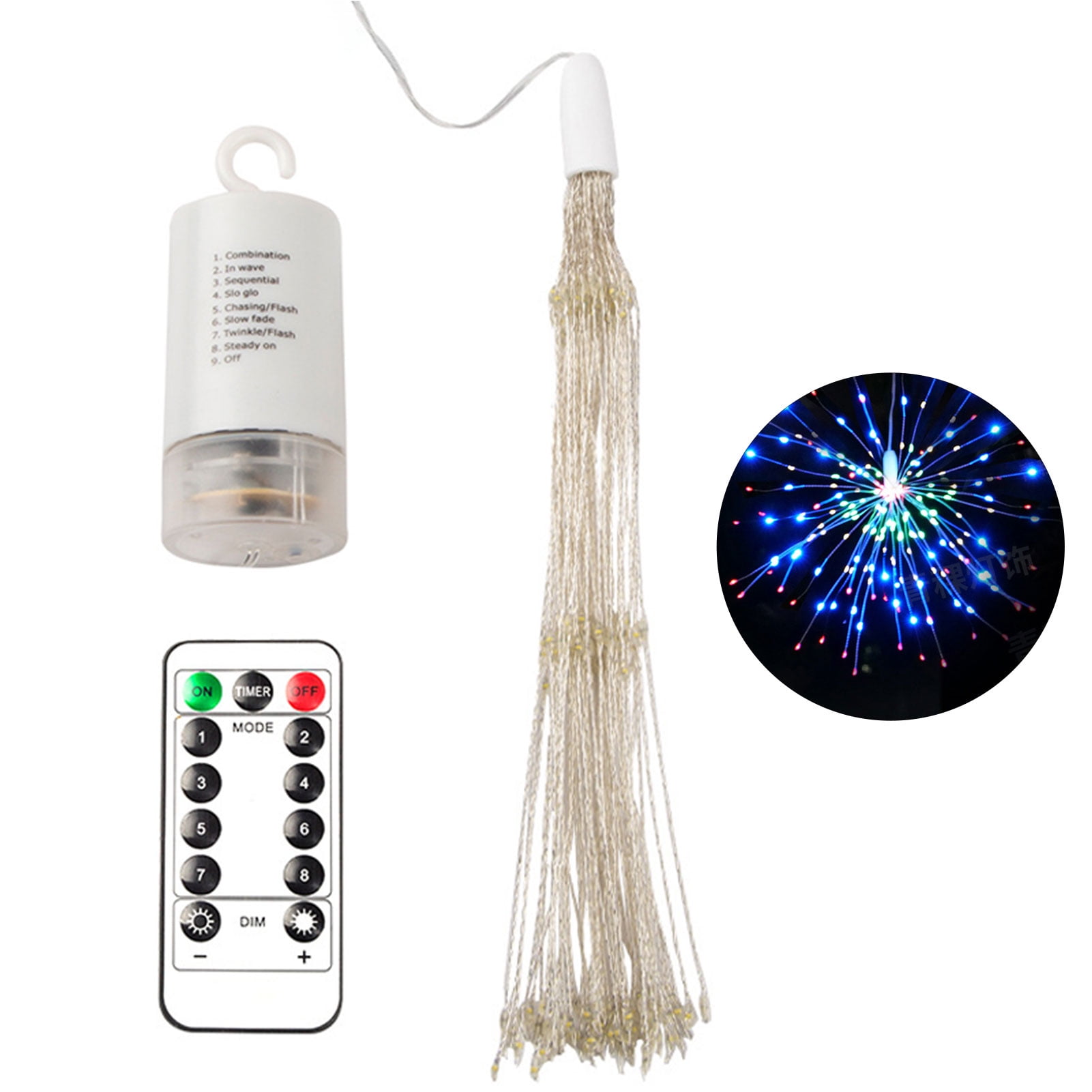 Bluethy 1 Set LED String Lights Dimmable Non-Glaring Waterproof Remote ...