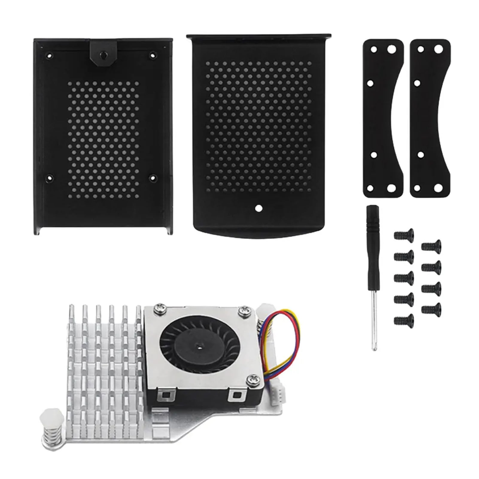 Bluethy 1 Set Metal Case with Cooling Fan High Hardness Mesh Holes ...