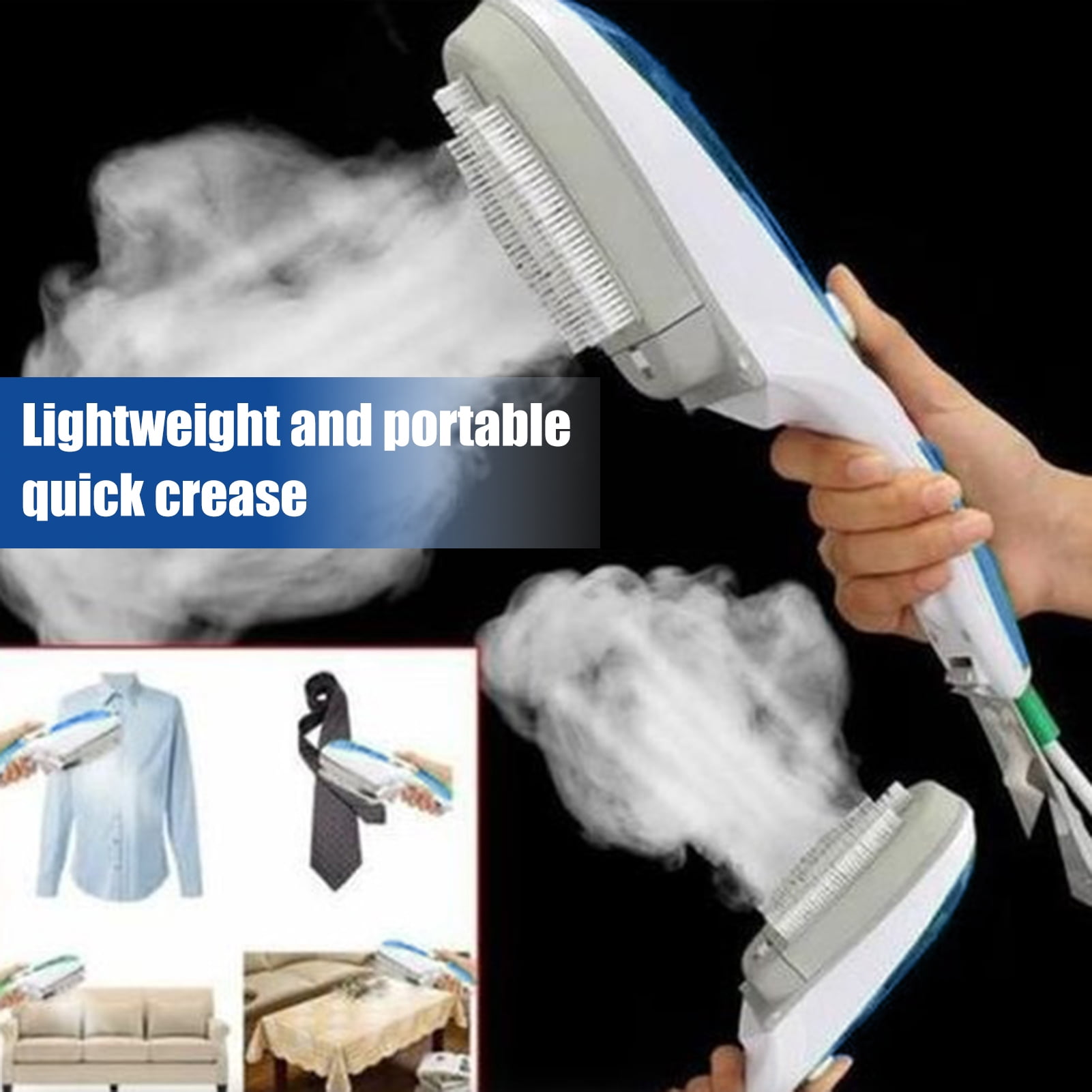 Bluethy 1 Set Steam Iron Hand Held Crease Removal Portable Ironing ...