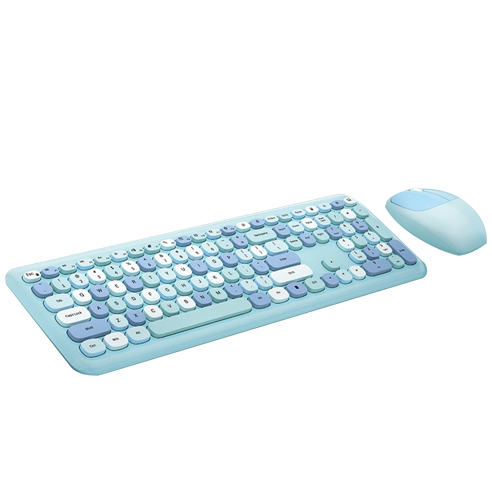 Bluethy 1 Set Wireless Keyboard Plug Play Mute Multi Color Eye-catching ...