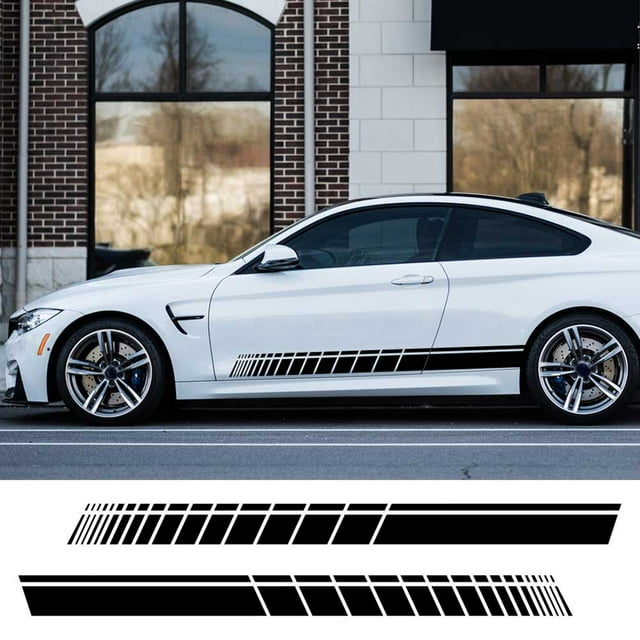 Bluethy 2Pcs/Set Racing Stripes Car-Styling Vehicle Body Side Decals ...